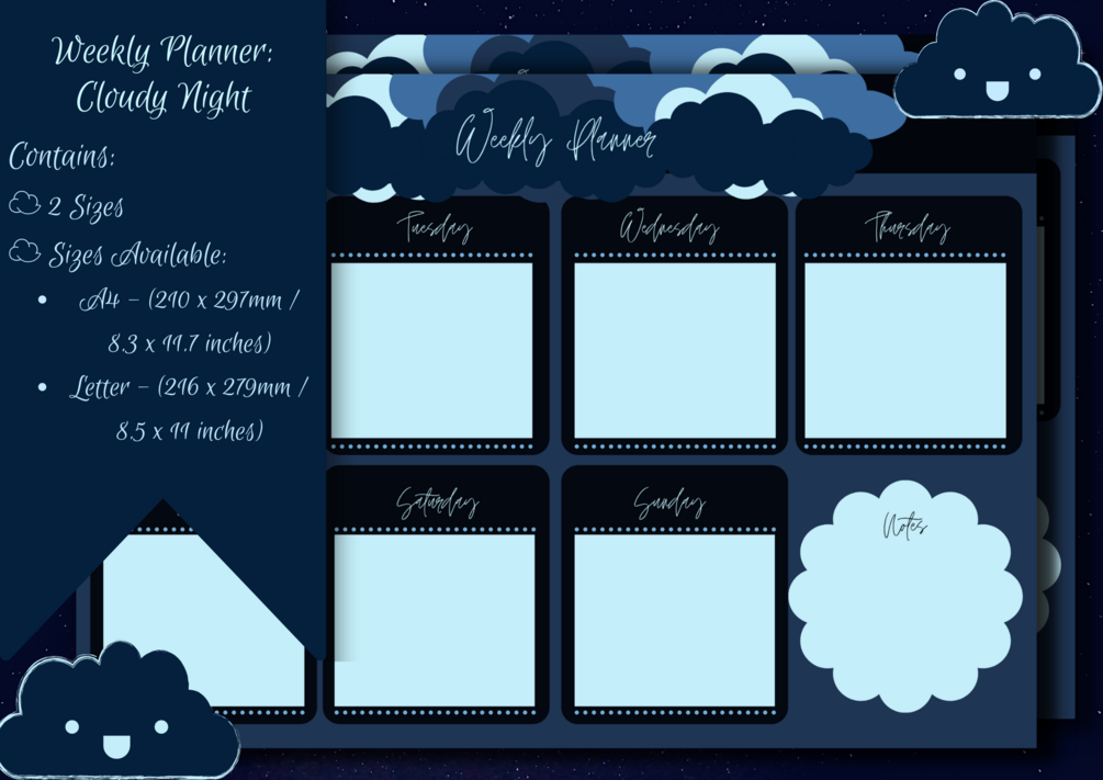 Weekly Planner: Cloudy Night