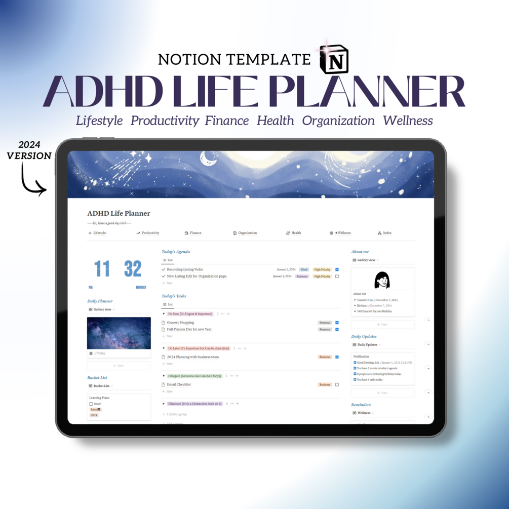 ADHD Life Planner Notion Template