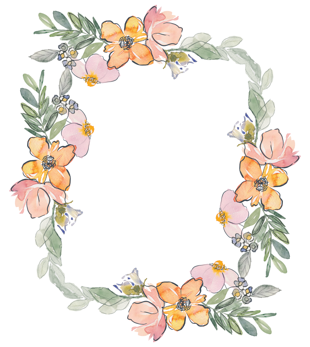 Watercolor Shabby Floral Clipart Set