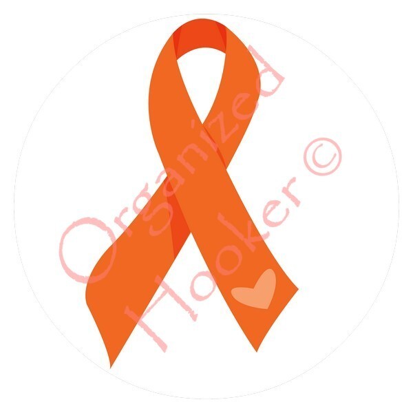 AWARENESS RIBBON in ORANGE Printable Planner Stickers — Digital Download