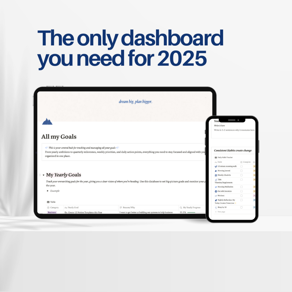 The Ultimate Glow-Up Dashboard for 2025: Vision, Goals, and Success ...