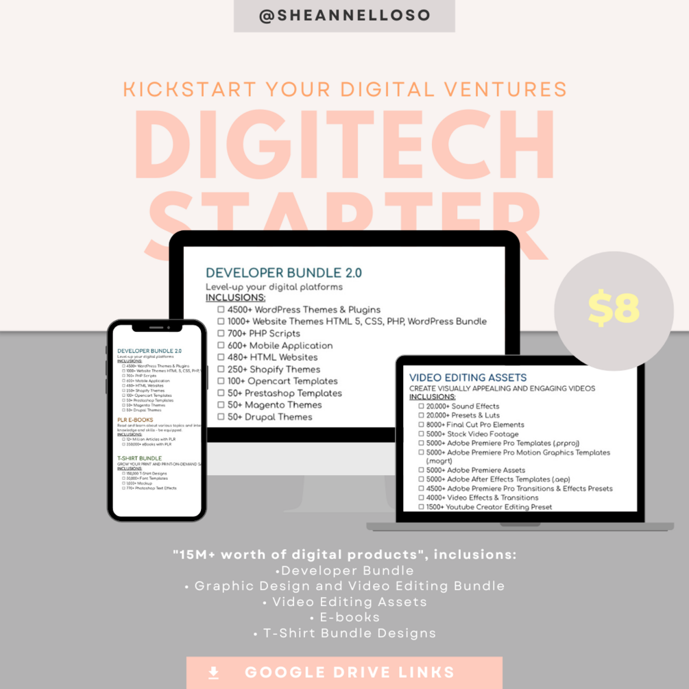 BEST SELLER! 15M+ DIGITAL PRODUCTS FOR VIDEO EDITING, WEB/APP DEVELOPERS, ETSY/DROPSHIPPING/POD ...