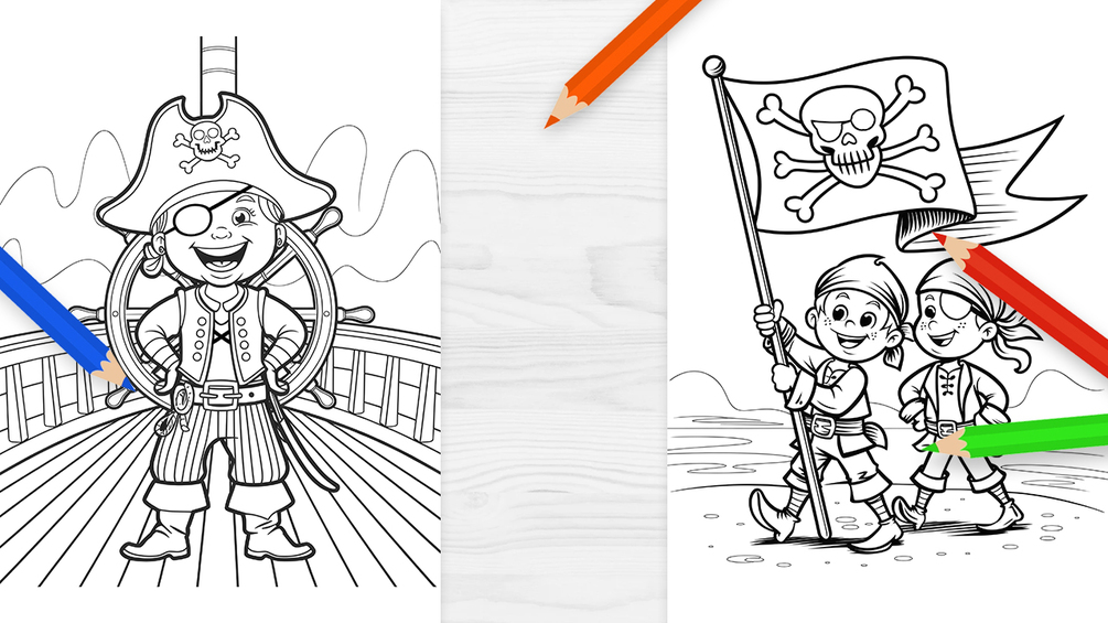 Coloring Pages: Pirate Adventures | 30 Thrilling Pages for Young Pirates