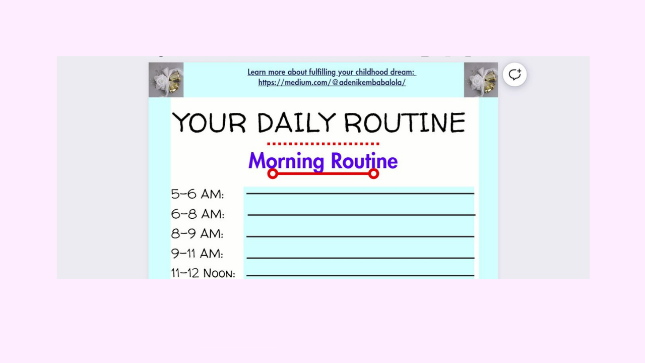 Flexible and Printable Daily Routine Worksheet for Stay-at-home Moms