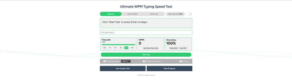 WPM Typing Speed Test Application - Improve Your Typing Skills with ...
