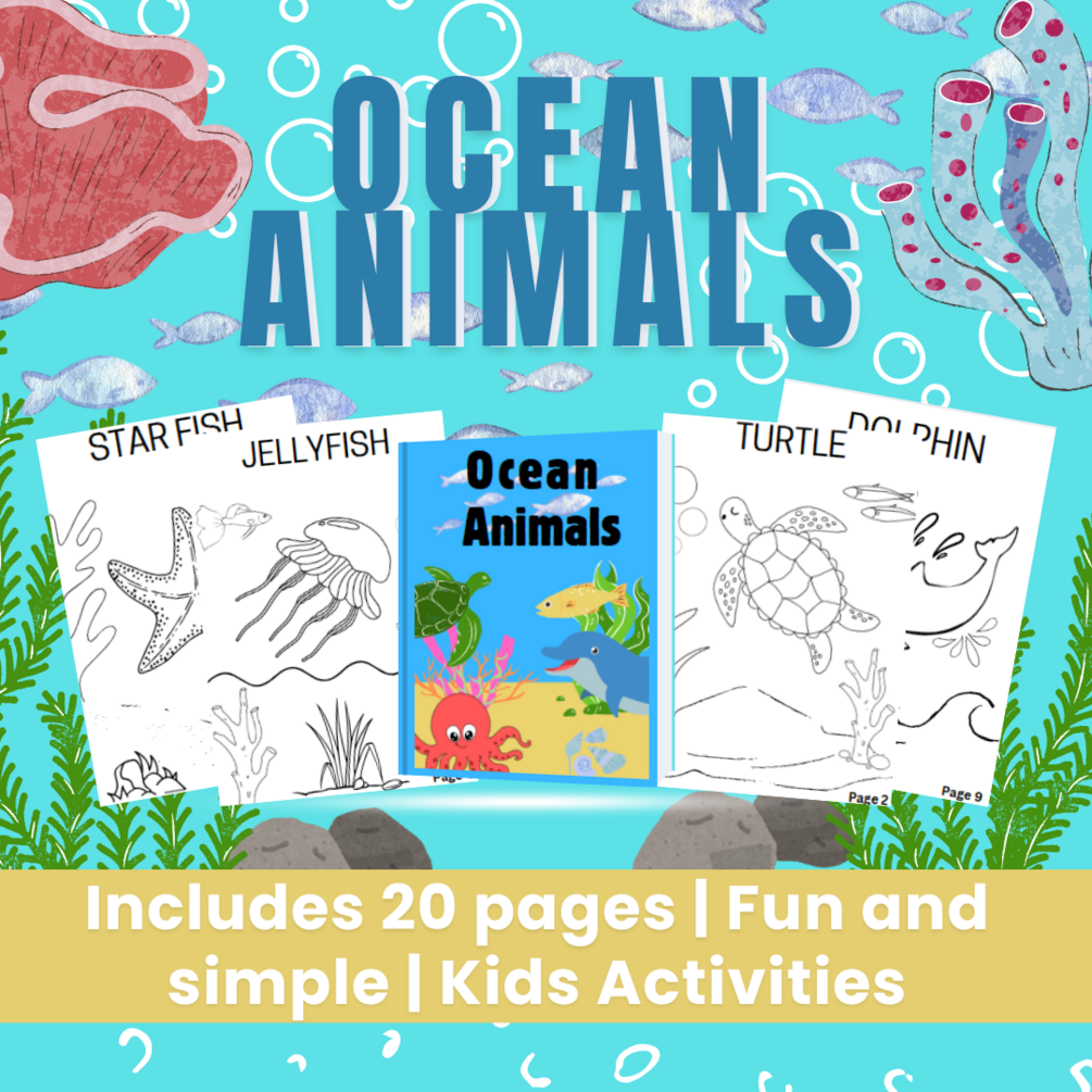 [Kyllena Creates] Ocean Animals Coloring Book