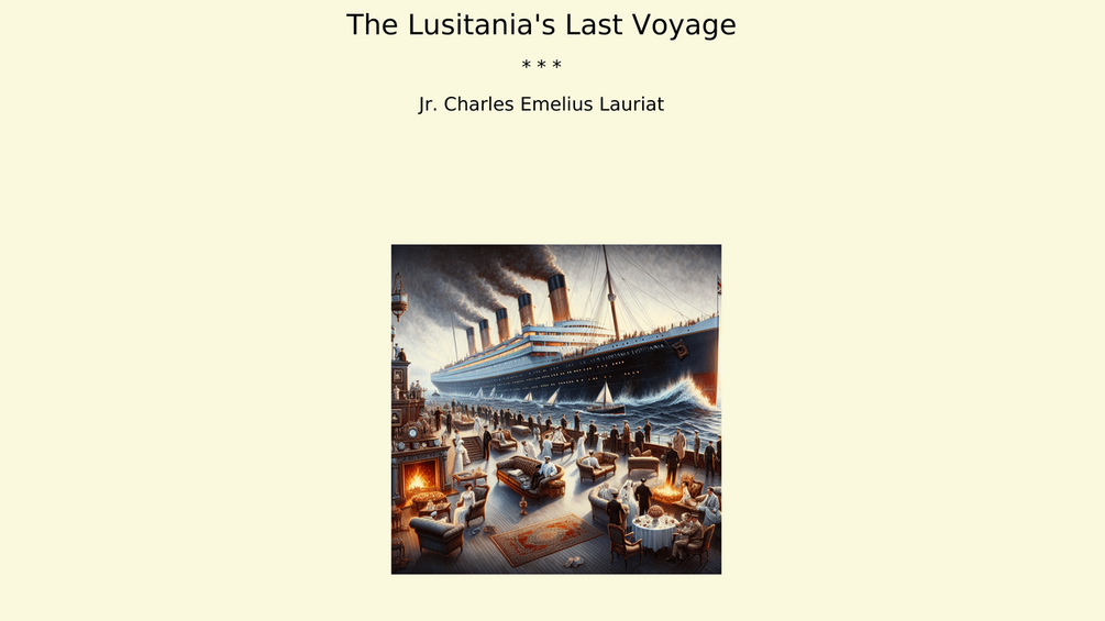 The Lusitania's Last Voyage