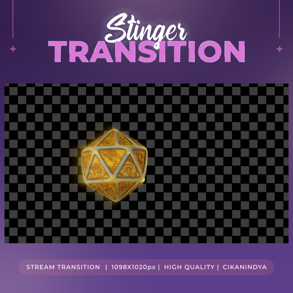 Animated Stinger Transition Golden Dice | Epic Roll-In Overlay for DnD ...