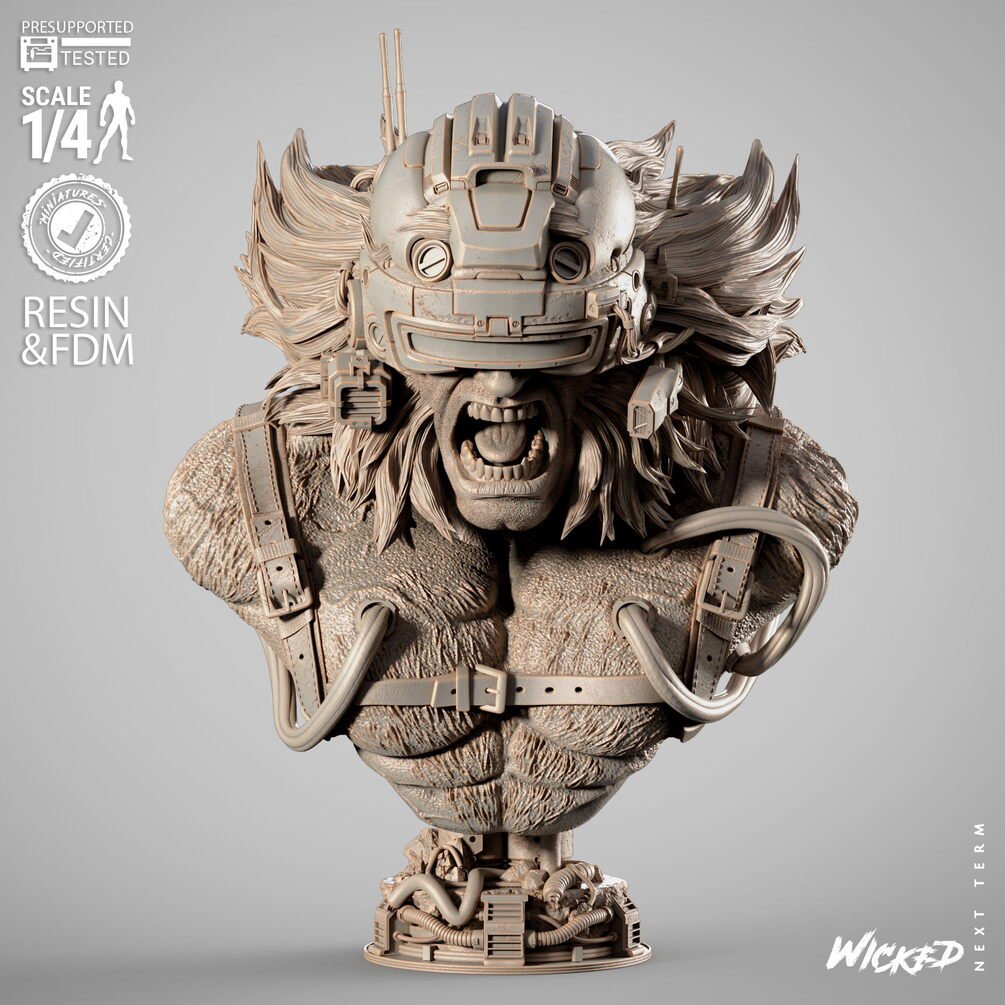 Wicked Marvel Weapon X 2025 Portrait Bust: Tested and ready for 3D printing