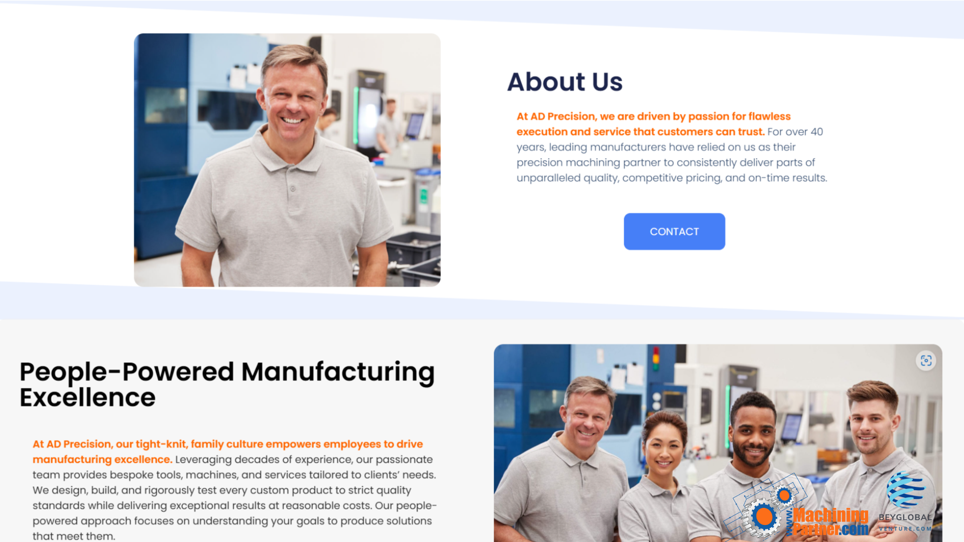 Machine Shop Website Template (HTML & Elementor)