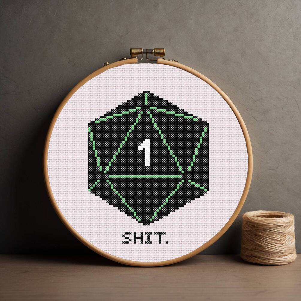 DnD critical Dice cross stitch pattern