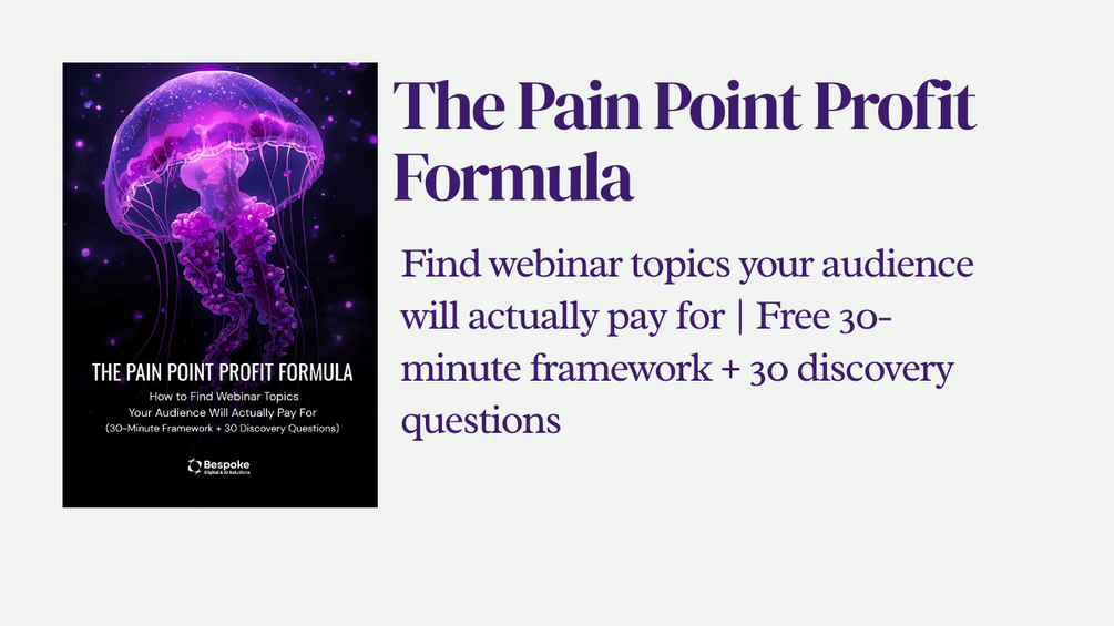 The Pain Point Profit Formula - Free Webinar Topic Validator (Checklist ...