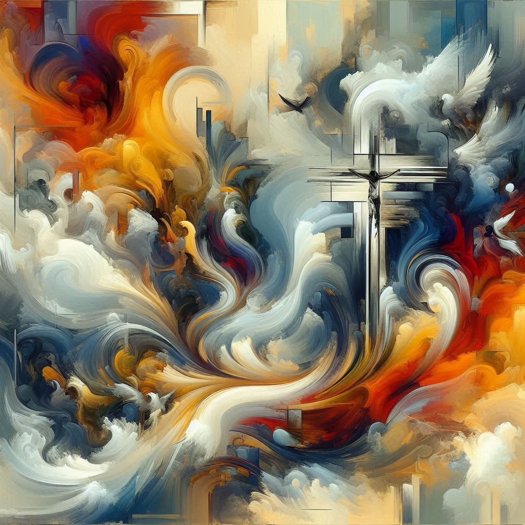 Dive into the Divine: Abstract Expressionism of Lord Jesus Christ