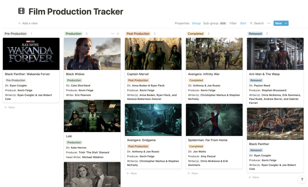 Film Production Tracker