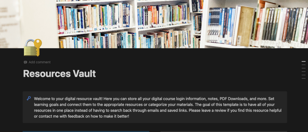 Digital Resource Vault for Notion