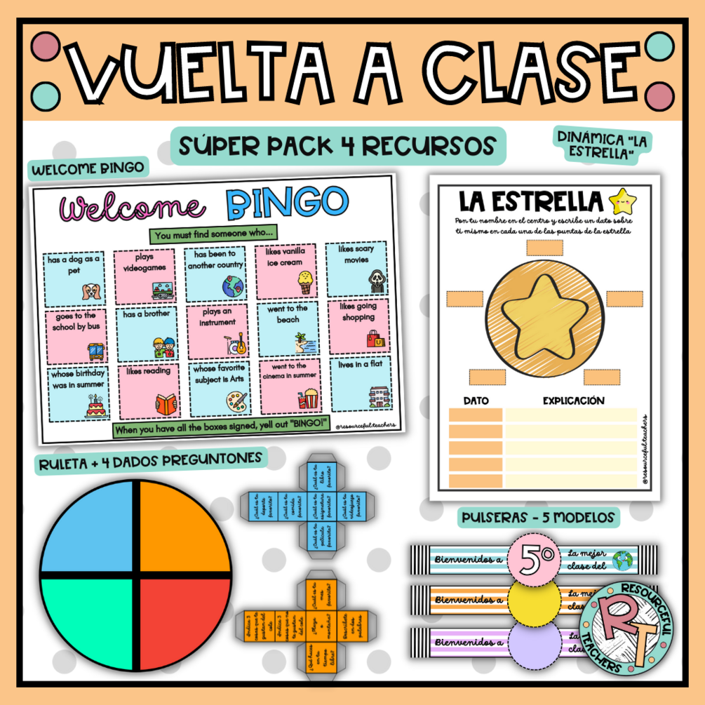 PACK 4 RECURSOS VUELTA AL COLE