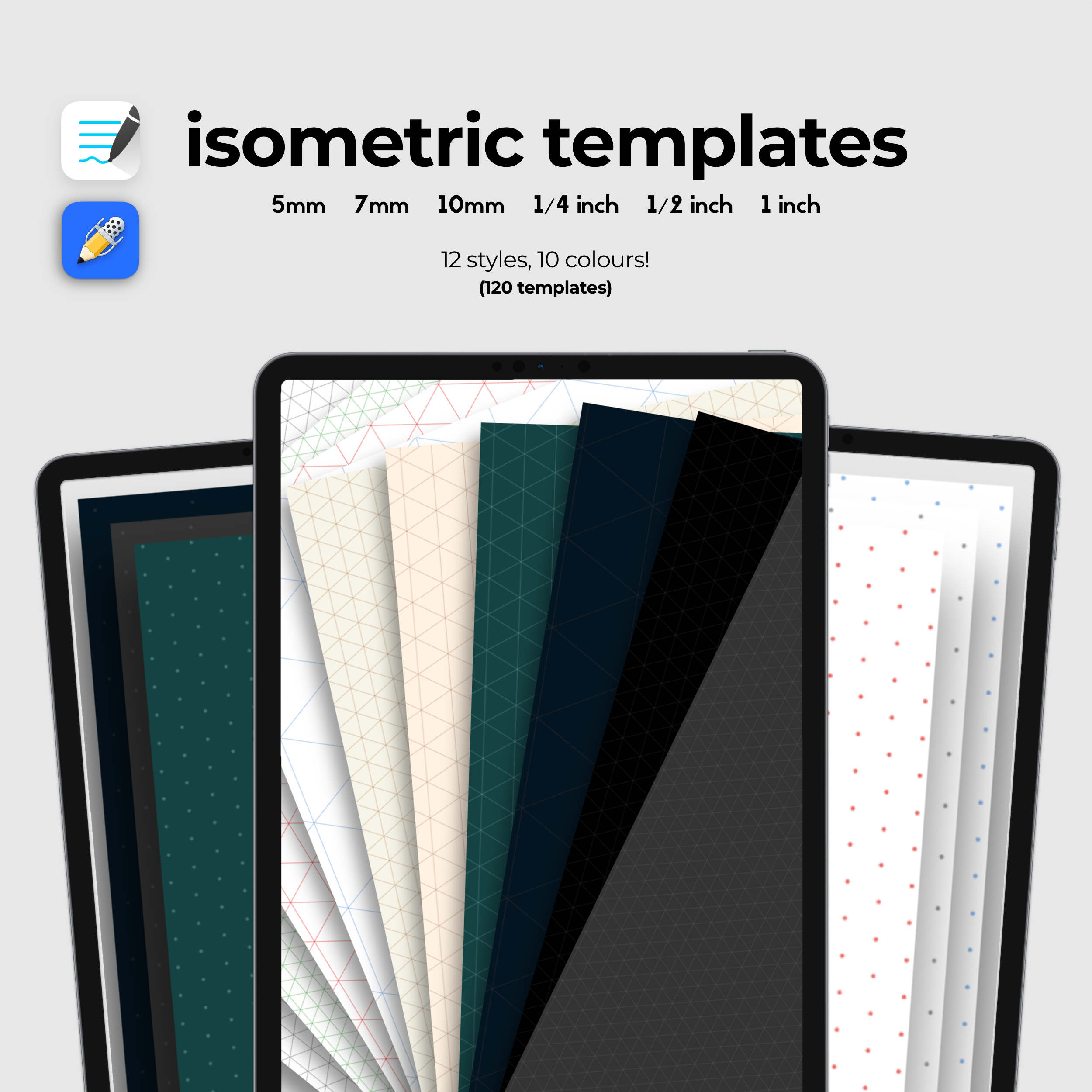 Launch: Isometric Essentials - 120 digital templates for your favourite ...