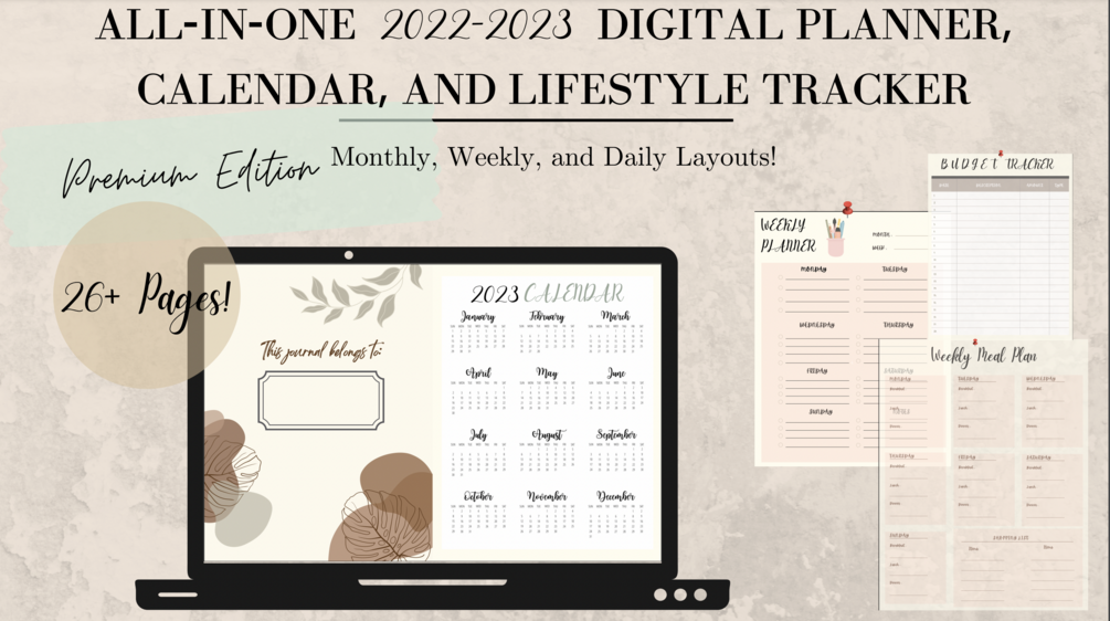 All-in-one 2022-2023 Digital Planner, Calendar, & Lifestyle Tracker ...