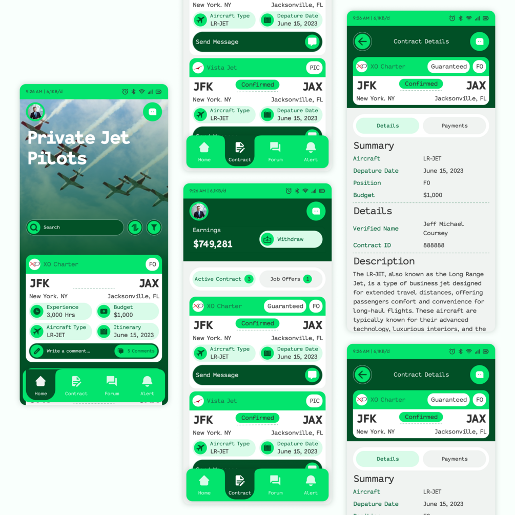 Private Jet Pilots Booking App