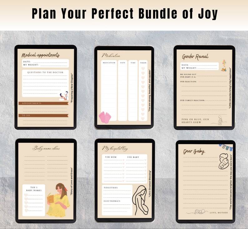 Printable Pregnancy Journal Kit, Bump To Baby PDF File For Expecting ...