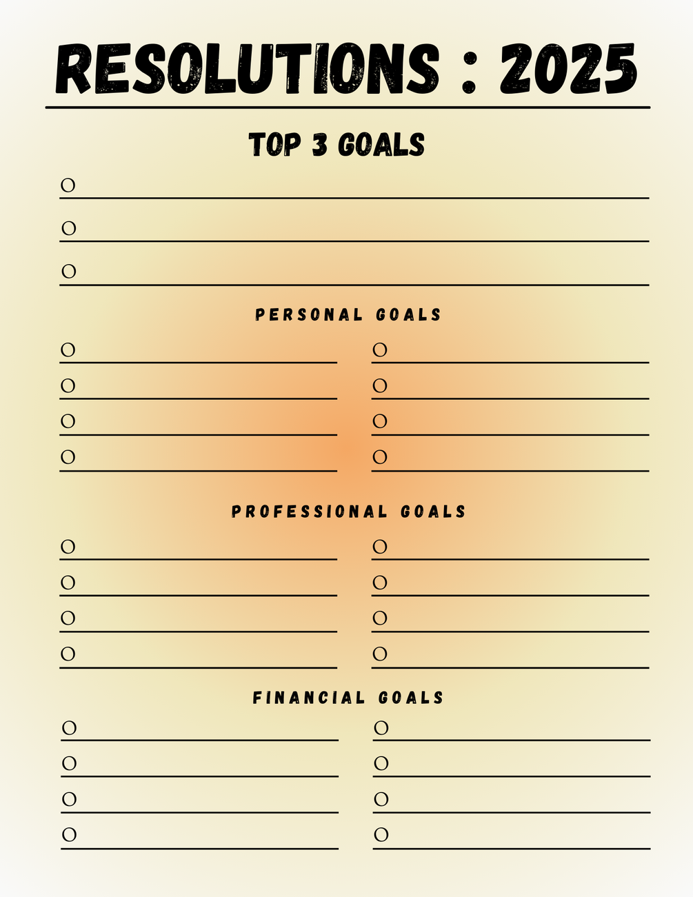 Printable Resolution 2025 | Goal Tracker 2025