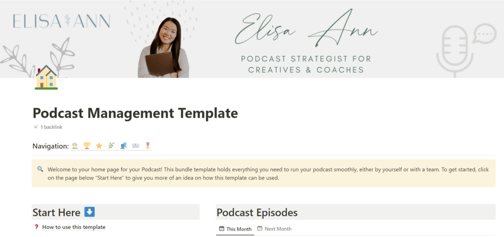 Podcast Management Notion Template