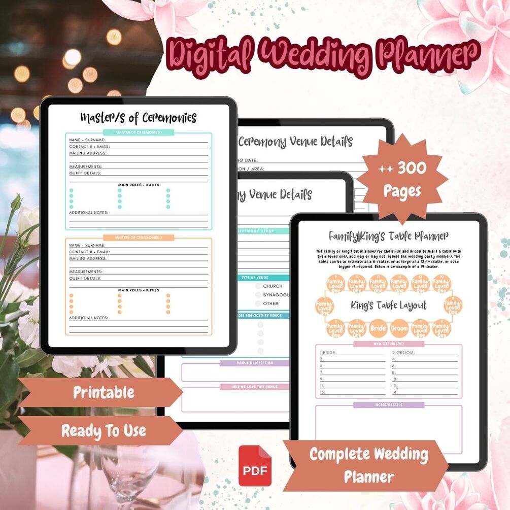 Wedding Planner Printable | Printable Wedding Planner Pages | Wedding ...