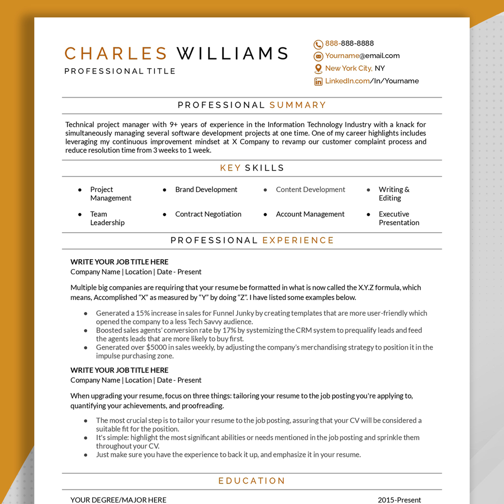 Creative Resume Template: Stand Out from the Crowd with This Unique ...