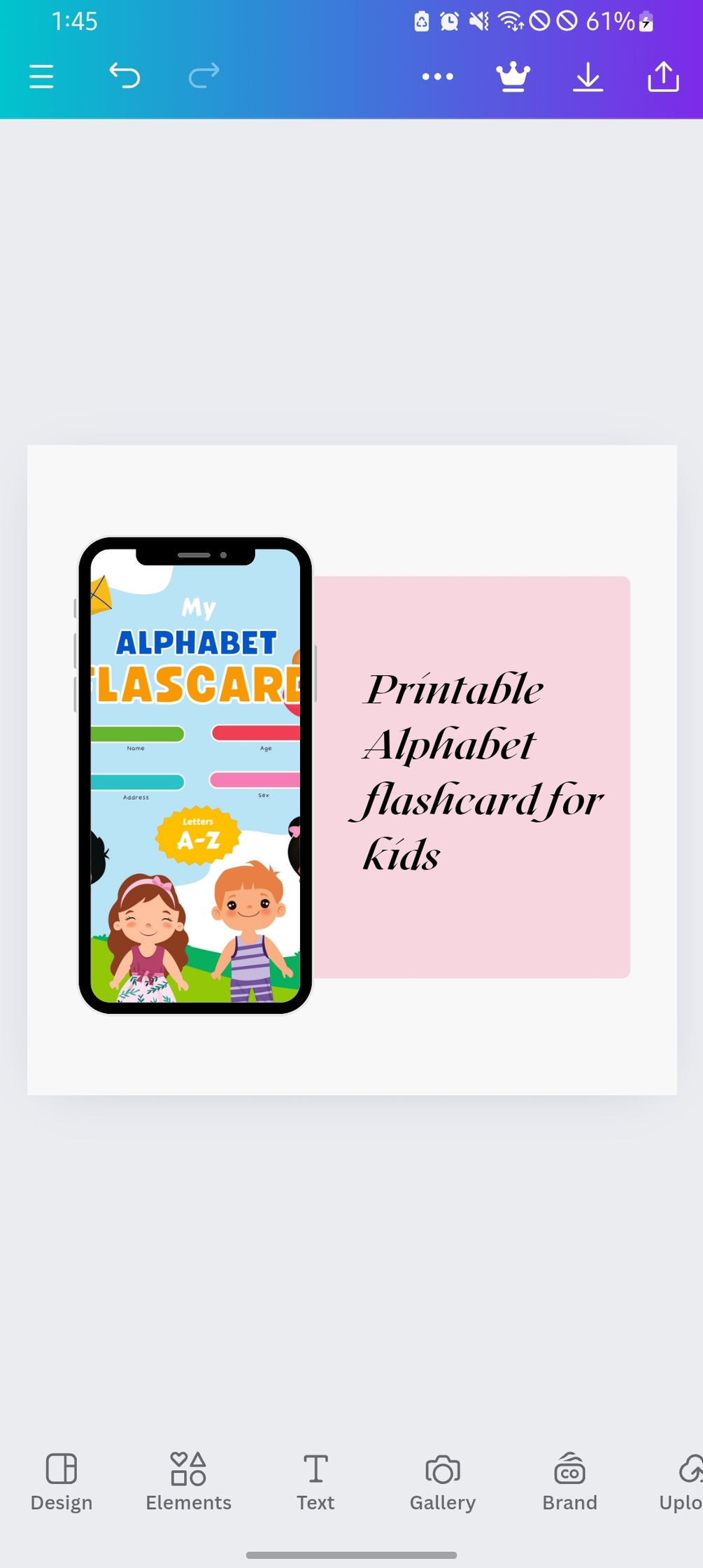 Learning material for kids: Alphabet flashcards