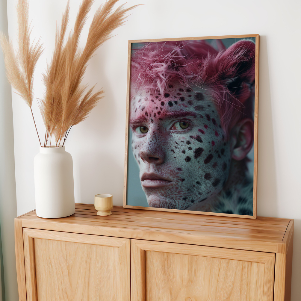 Man Leopard | DIGITAL DOWNLOAD | human-animal fusion | neomorph wall ...