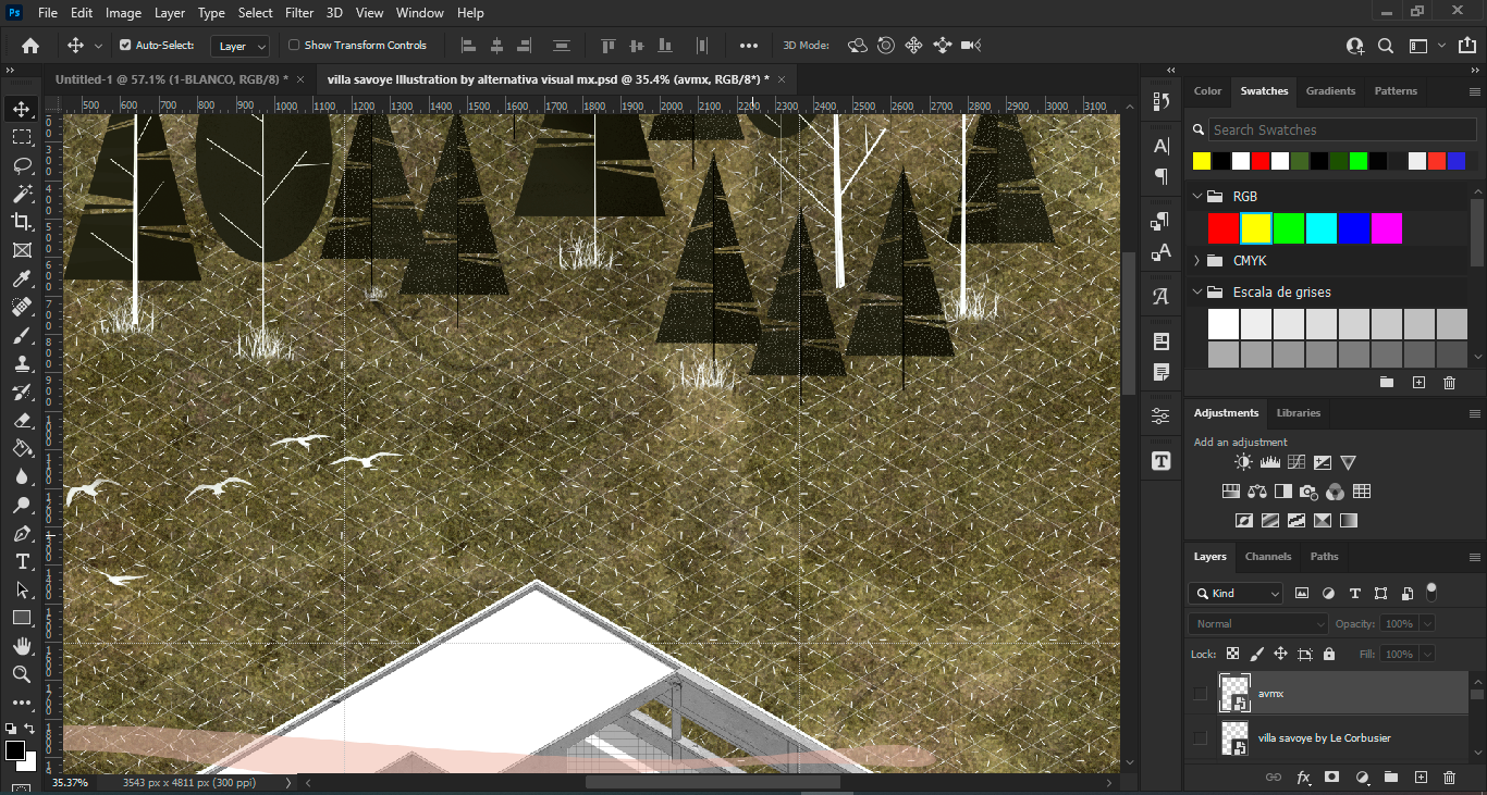 Villa Savoye Illustration/Le Corbusier by alternativavisualmx