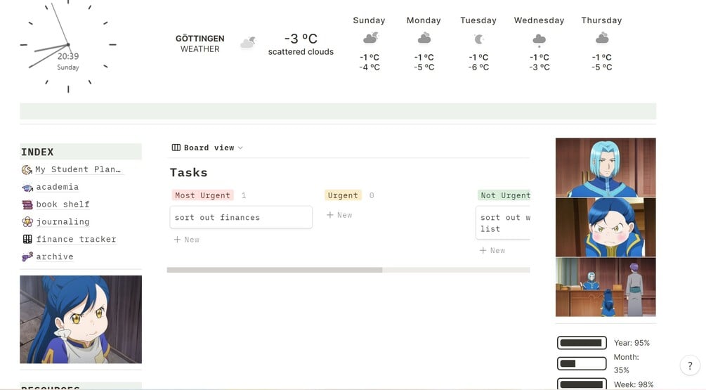 Notion Anime Student Planner Template, Organize your life, All-in-one ...