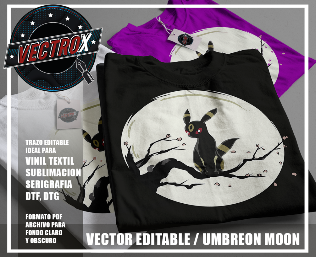Vector Editable - Umbreon Moon