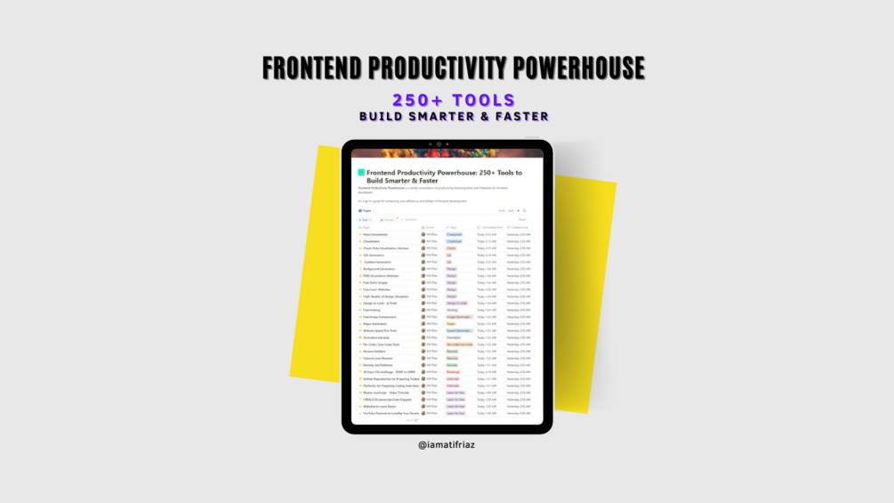 Frontend Productivity Powerhouse: 250+ Tools to Build Smarter & Faster