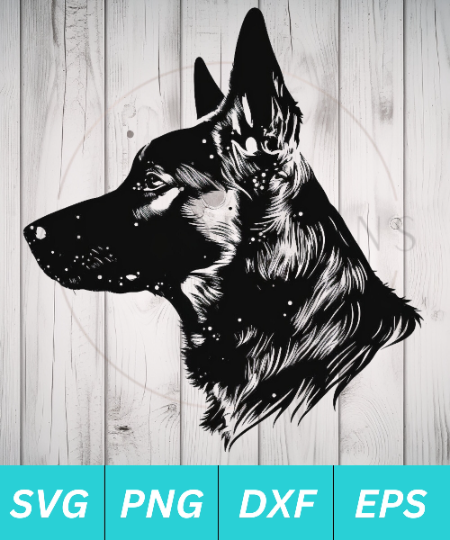 K9 Head SVG Clipart
