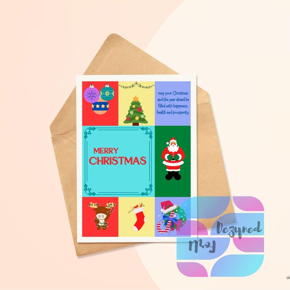 Colorblocked Christmas card
