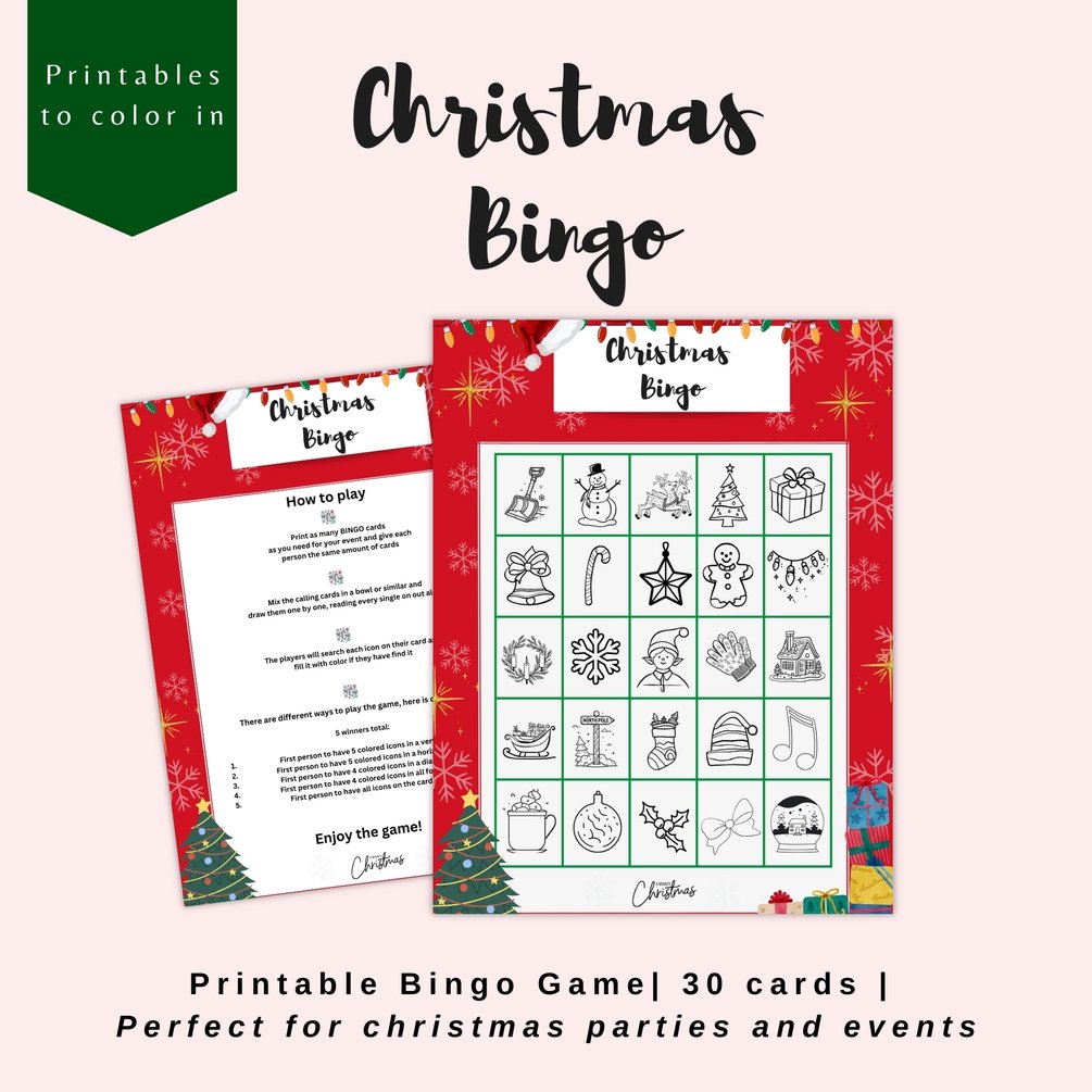 Printable Christmas Bingo Game for Kids and Families | Holiday Party ...