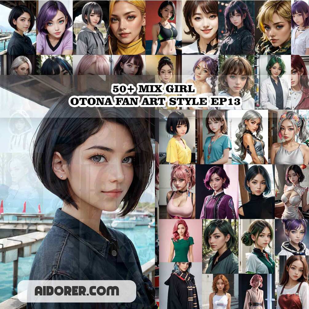 50+ MIX GIRL OTONA FAN ART STYLE EP13