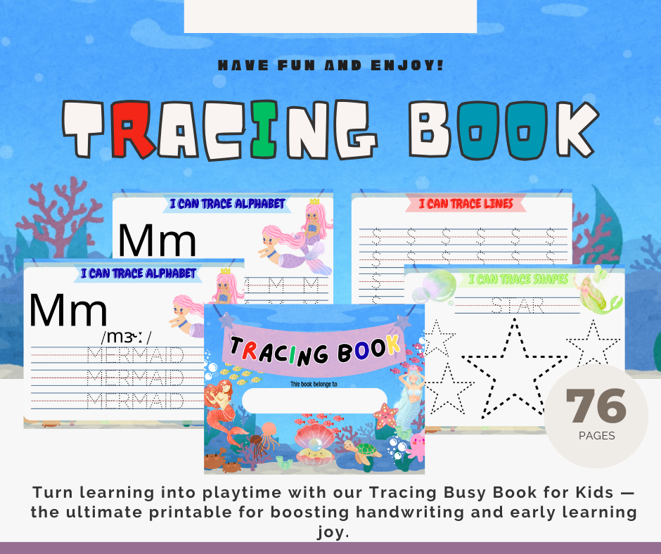 TRACING BUSY BOOKS FOR KIDS | ALPHABETS A - Z, LINES & SHAPES | 76 PAGES