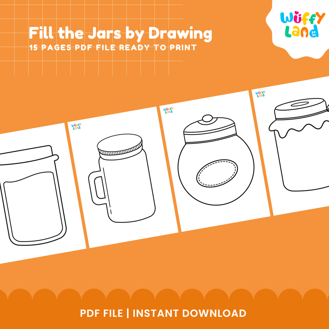Fill the Jars by Drawing Activity - Fun Printable Worksheets for Kids
