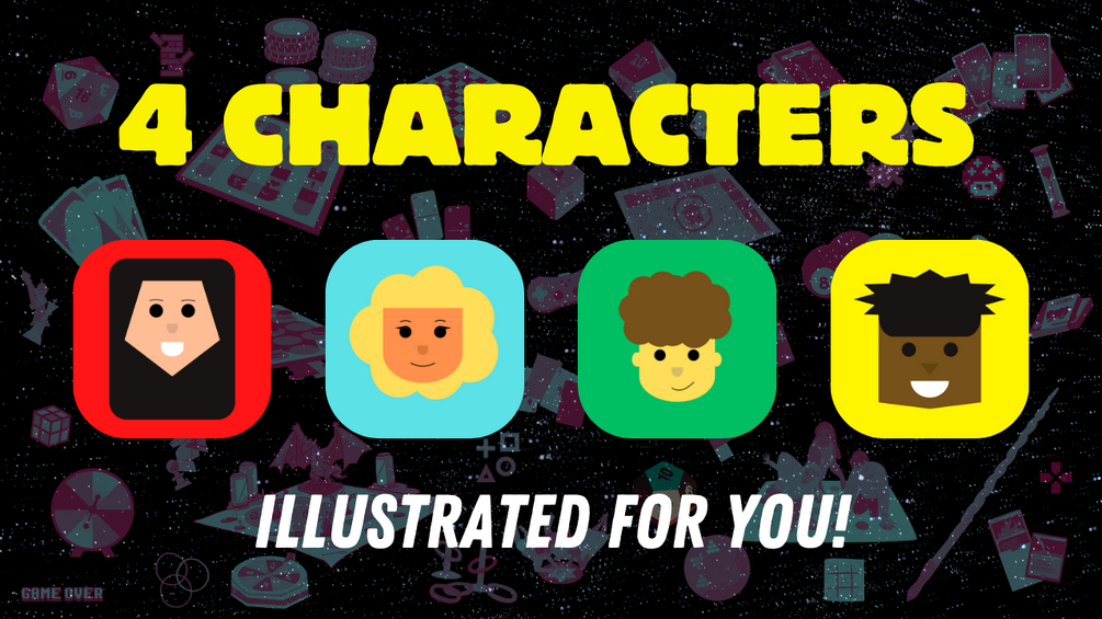 4 characters, endless personality—illustrated just for you!