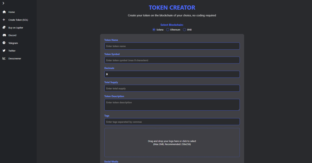 🚀 Crypto Token Factory Website (BNB/ETH/SOL) – Turnkey Business for Sale