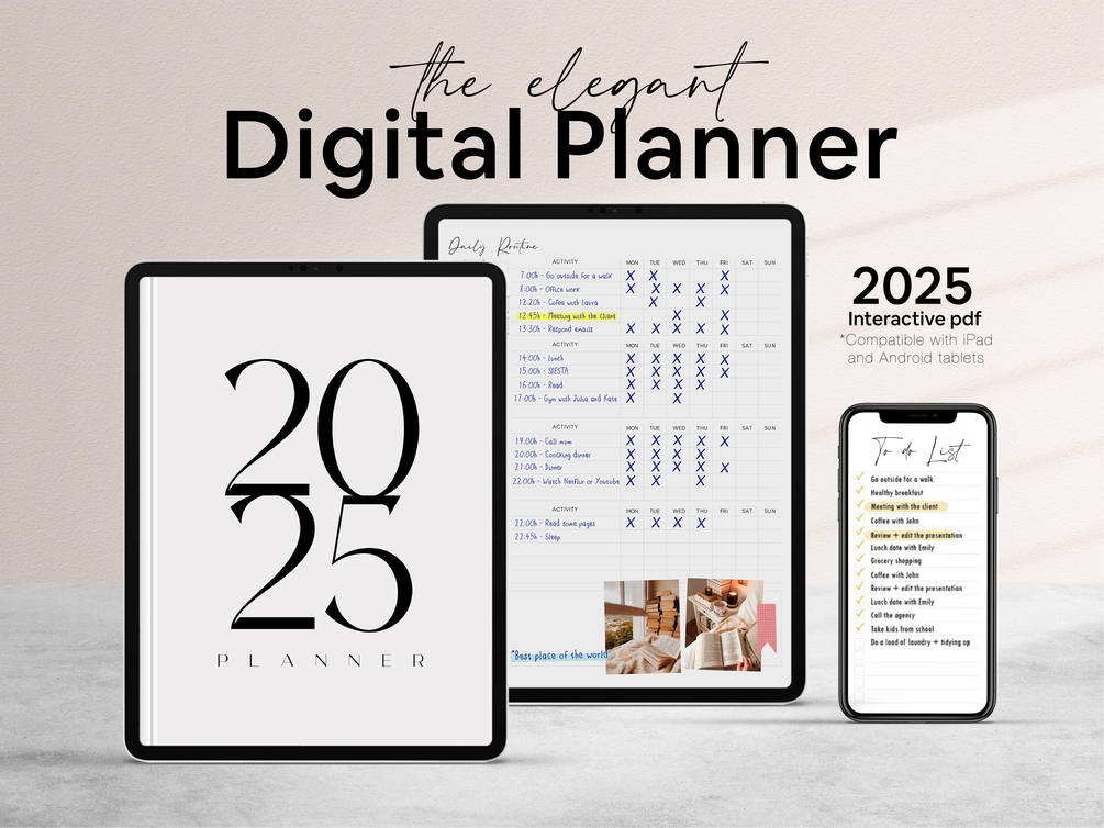 Digital Planner 2025, Minimalist Digital Planner, iPad Planner ...