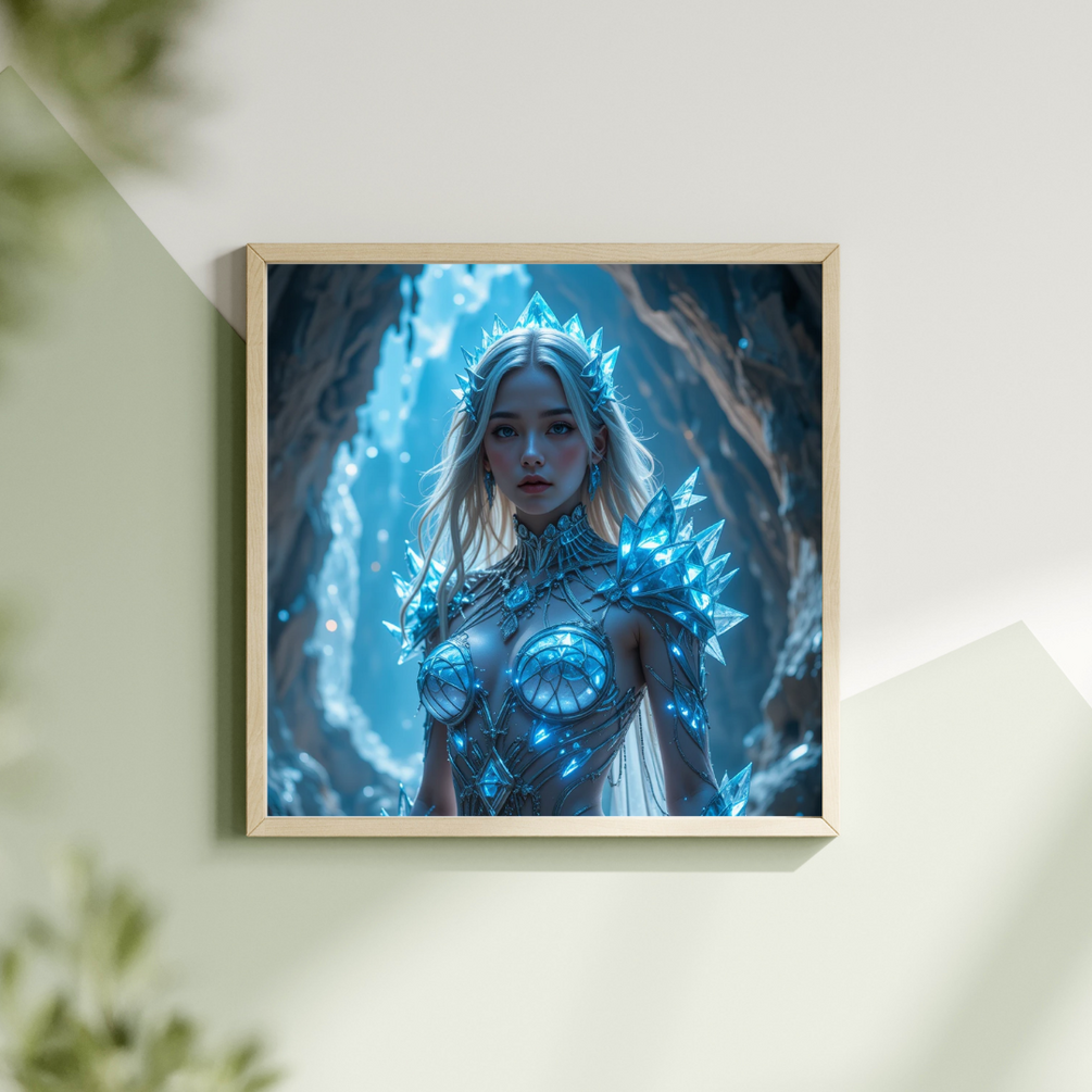 Ilyna of the Shattered Gleam - Crystal Golem Queen Digital Art