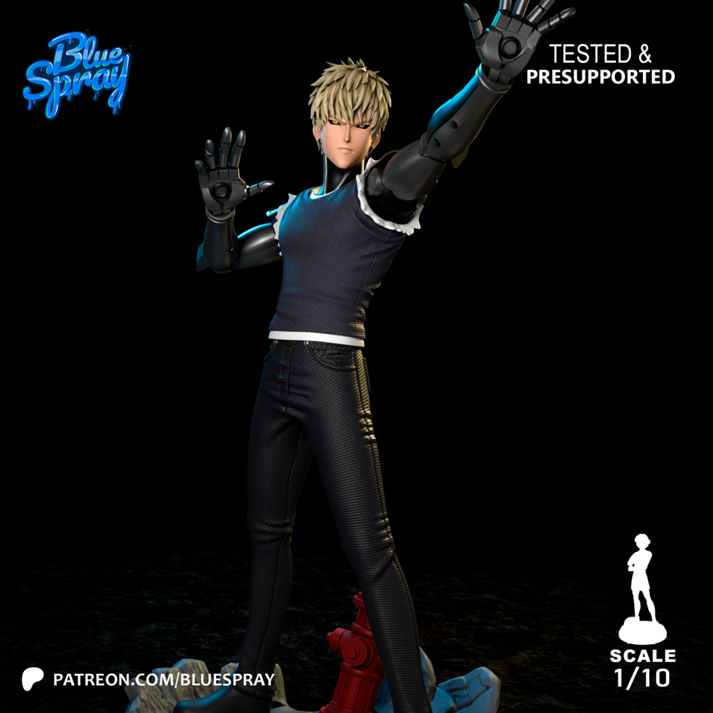 Genos Sculpture (One Punch Man) - BlueSpray3D Models