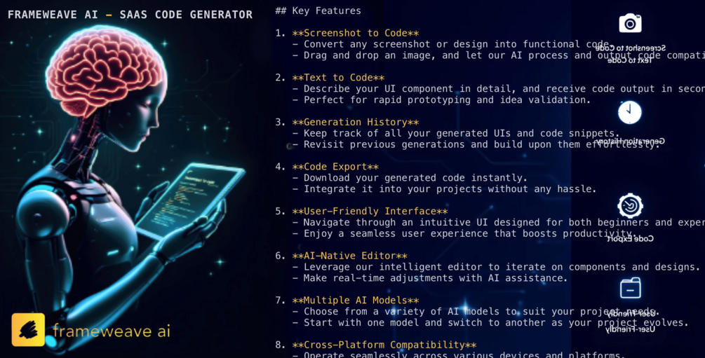 FrameWeave AI - SaaS Code Generator