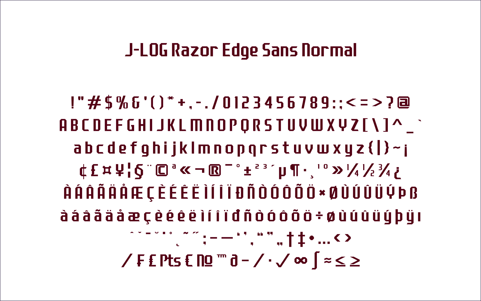 J-LOG Razor Edge Sans Normal