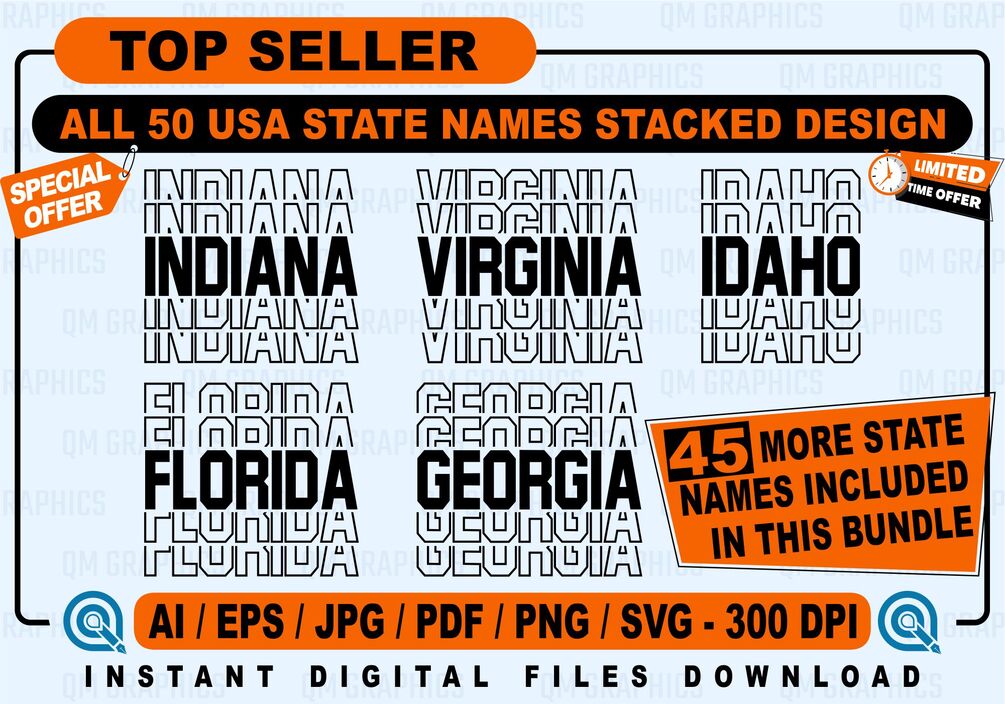 Stacked SVG, USA state svg, cut file for cricut, silhouette, american ...