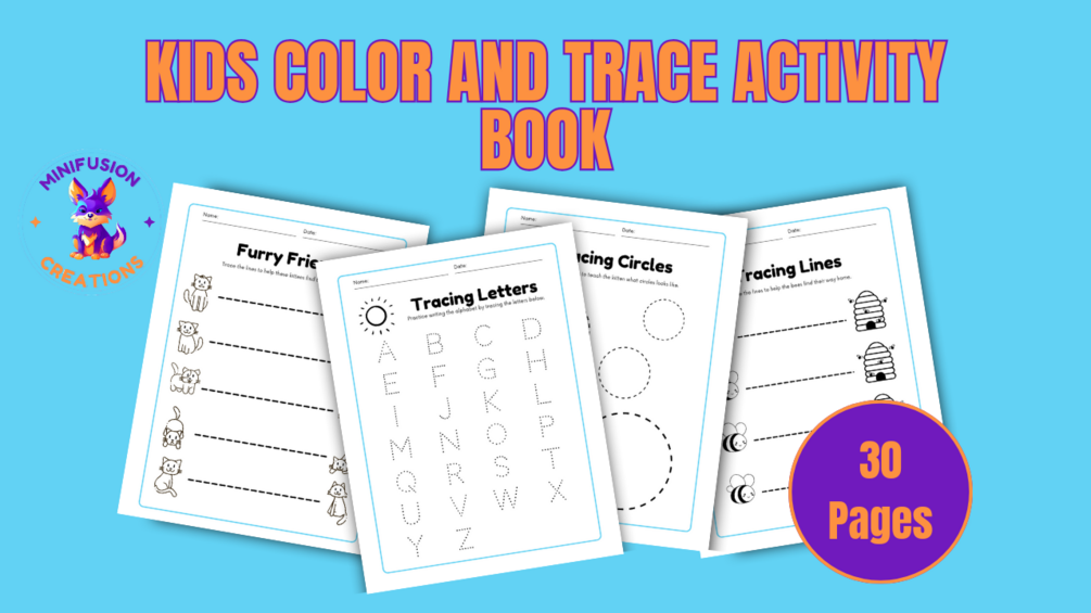 Kids Color and Trace Activity Book