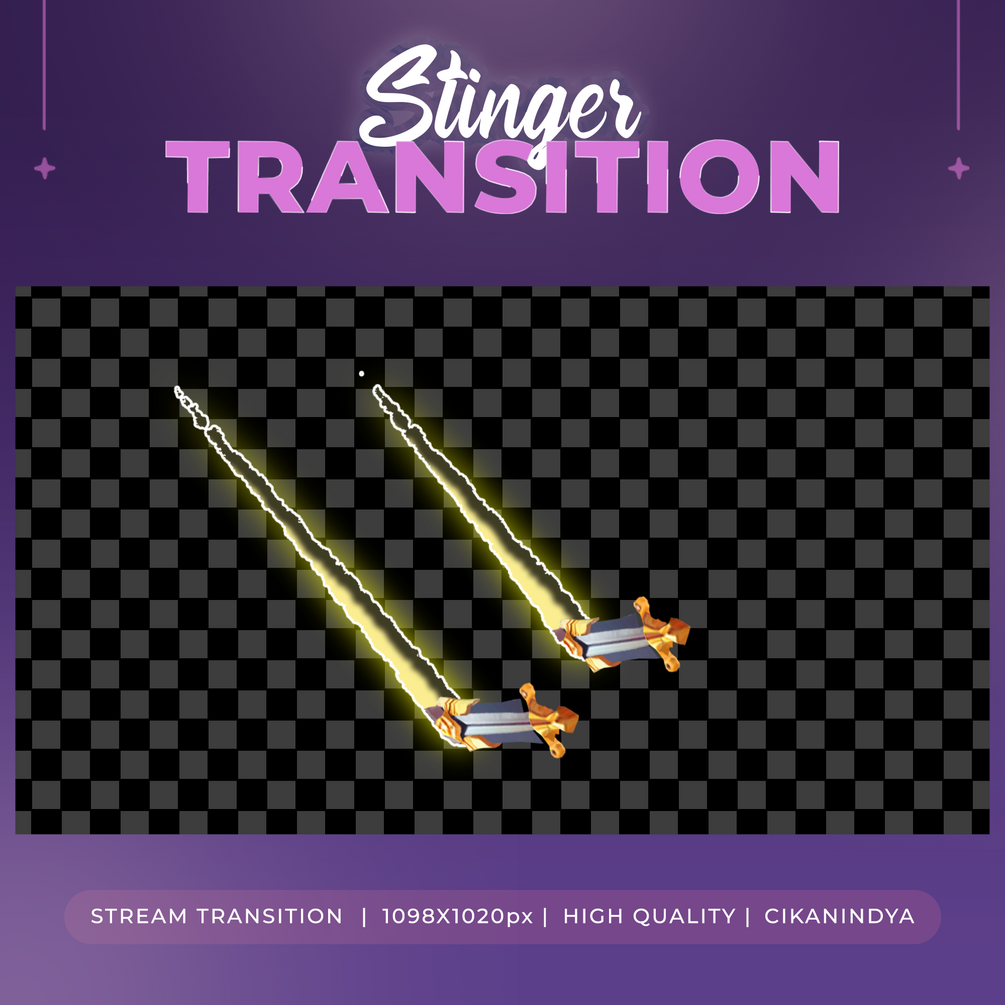 Animated Stinger Transition Golden Strike | Energy Sword Attack for ...